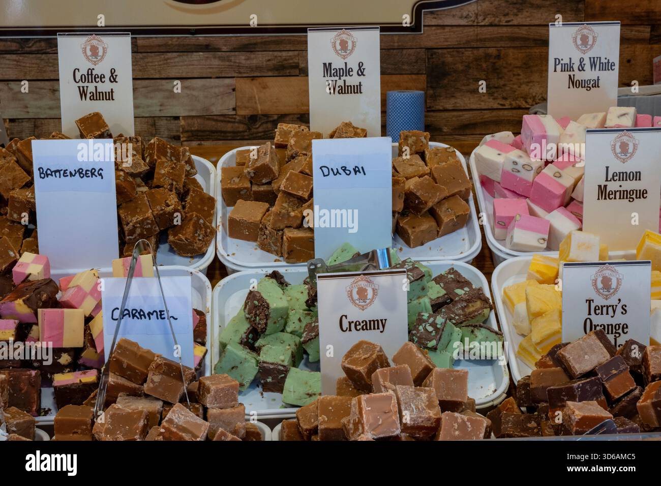 selection of brightly coloured and sugary fudge flavours and ...