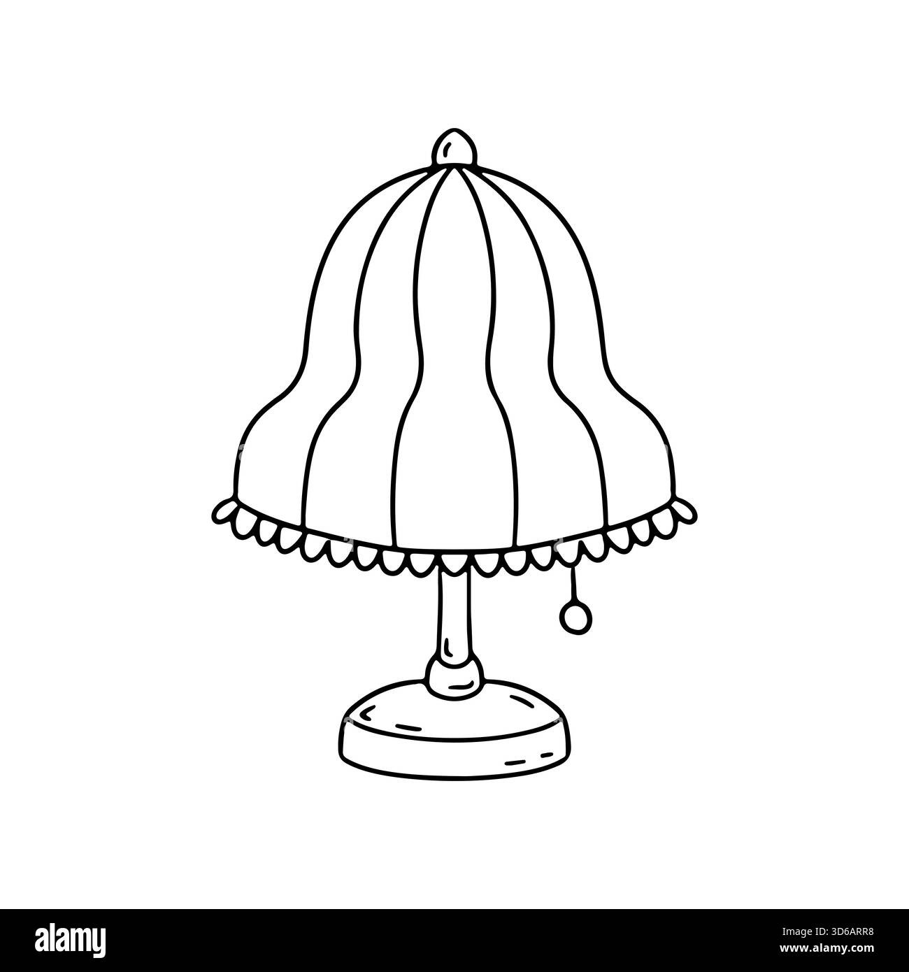 Hand drawn doodle hygge table lamp clipart vector illustration. Cozy ...