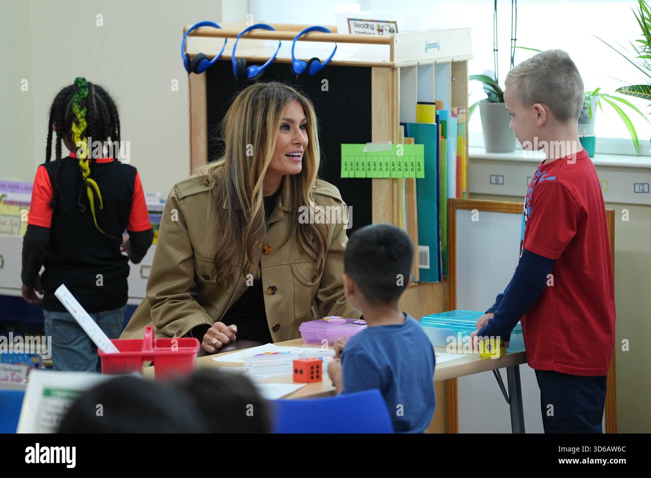 First lady Melania Trump meets with students at DeLalio Elementary ...