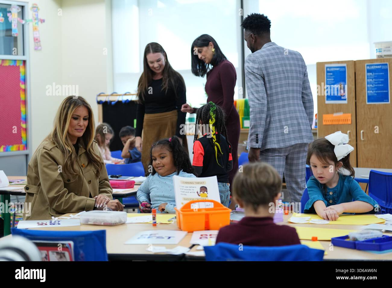 First lady Melania Trump and second lady Usha Vance meet with students ...