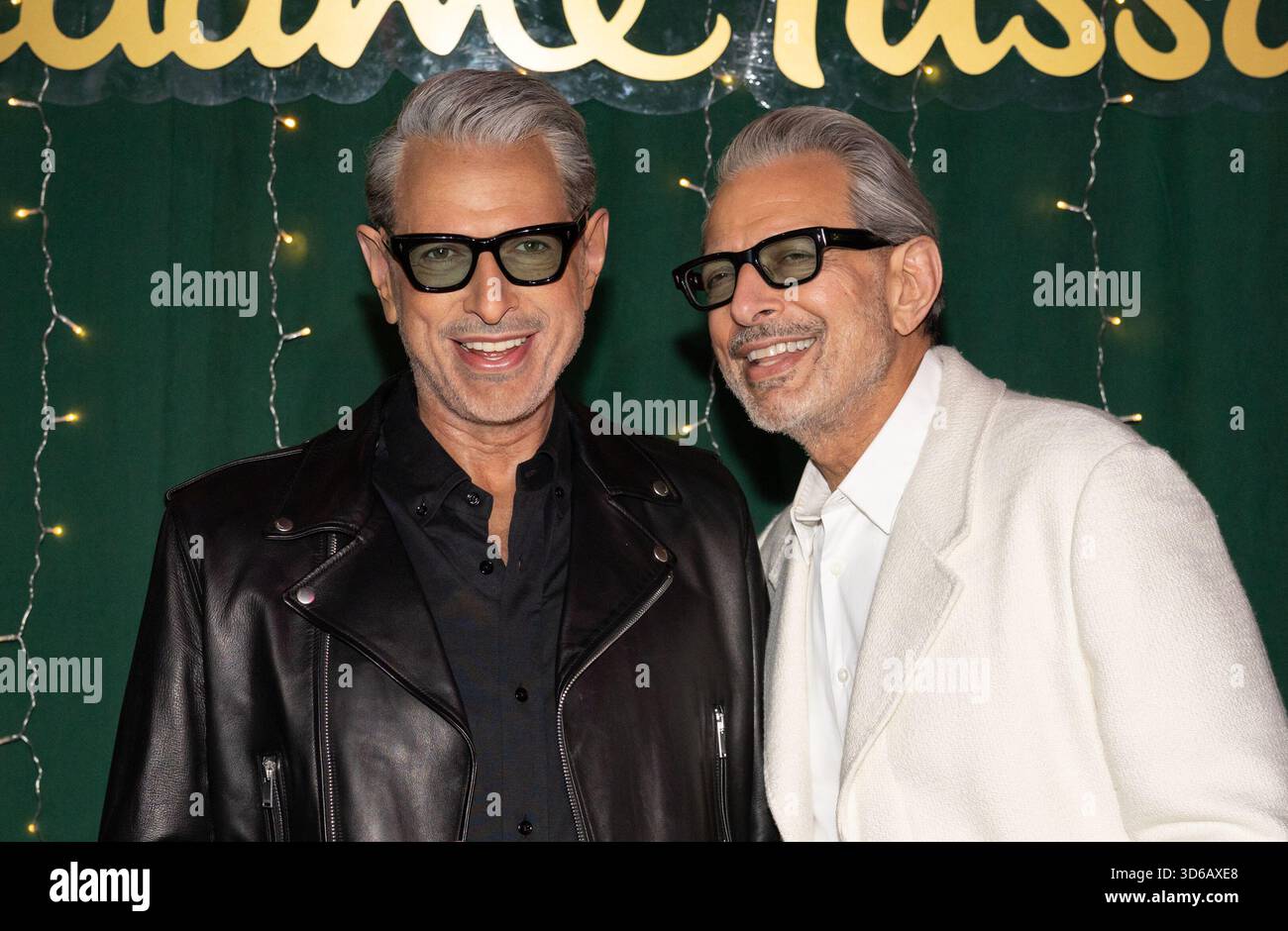 Actor Jeff Goldblum, right, unveils his wax figure at Madame Tussauds ...