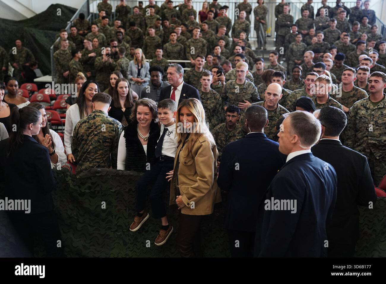 First lady Melania Trump meets with Marines and their families at the ...
