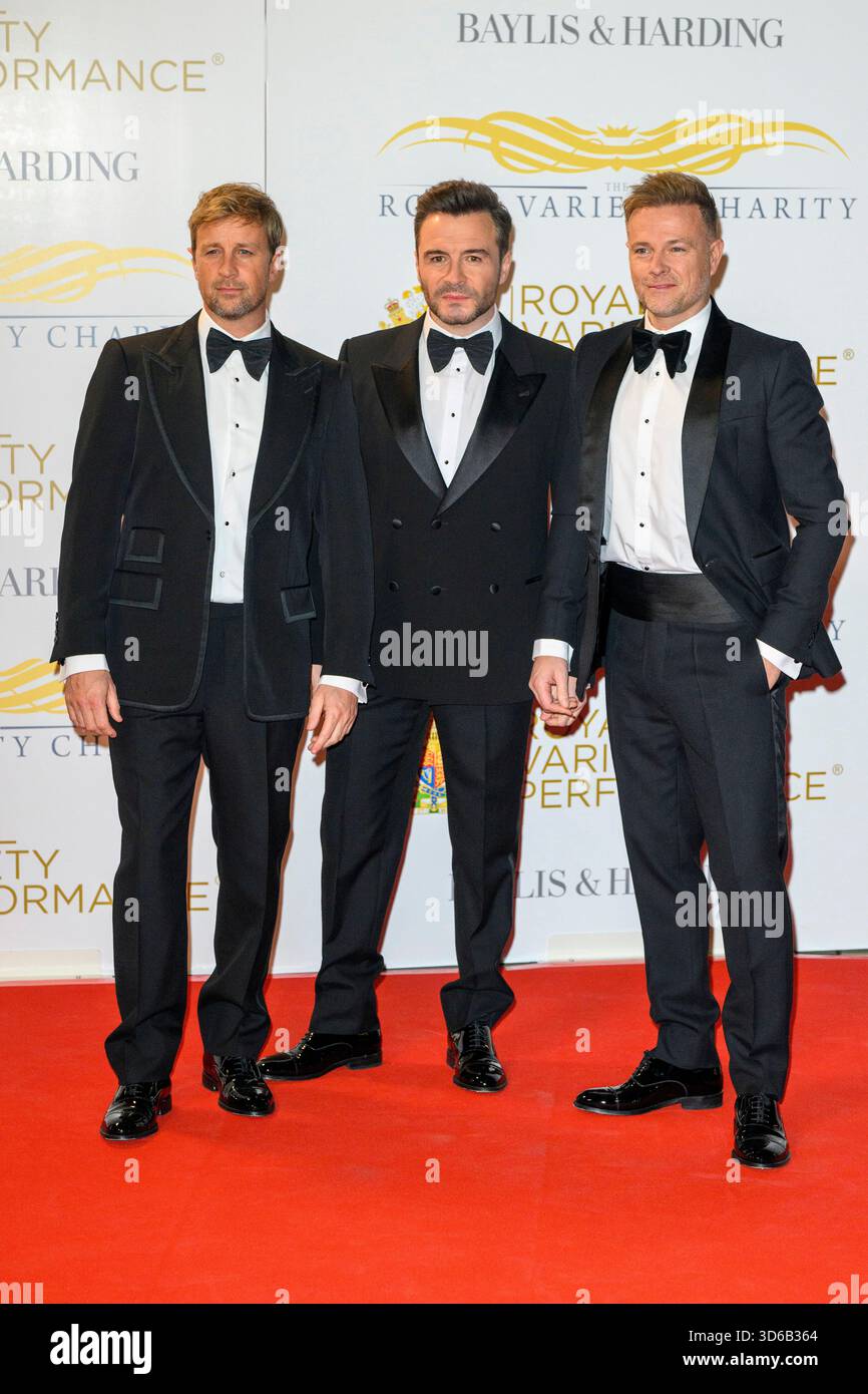 19/11/2025. London, UK Kian Egan, Shane Filan and Nicky Byrne of band ...