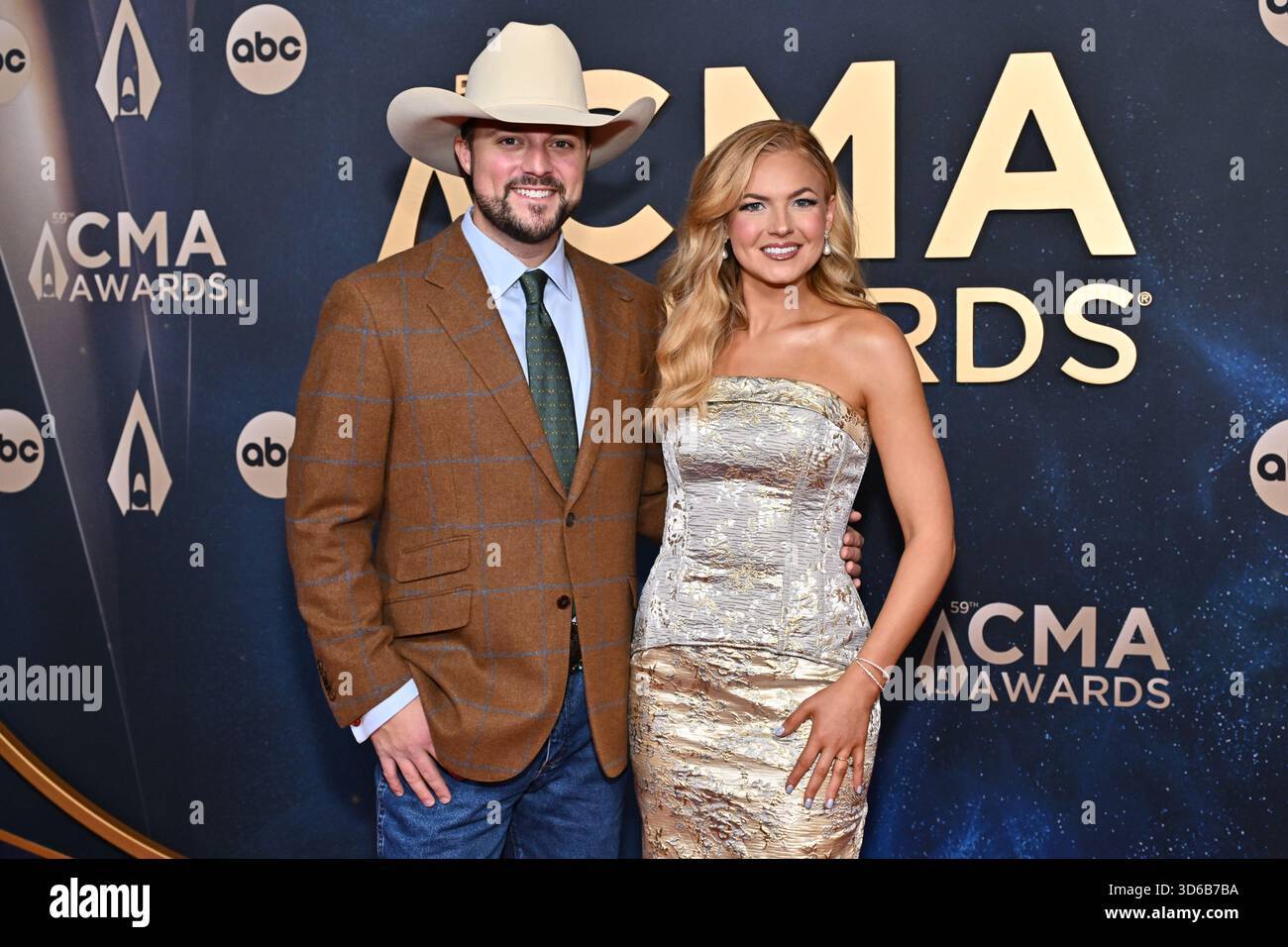 Walker Montgomery, left, and Krista Slaubaugh arrive at the 59th Annual ...