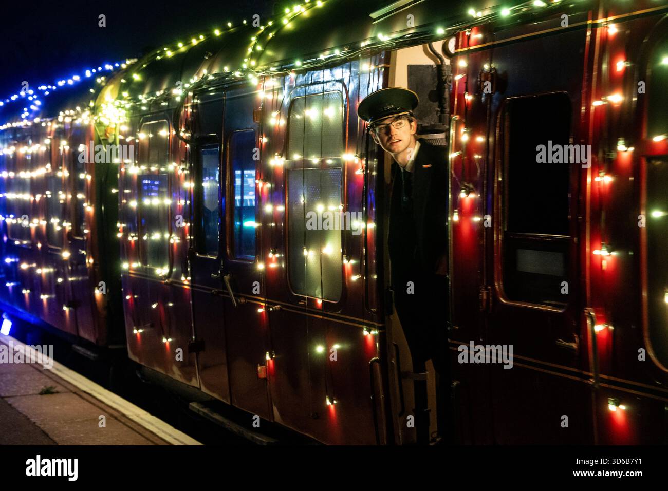 The magical Epping Ongar Lights Express pulls into the station for the ...