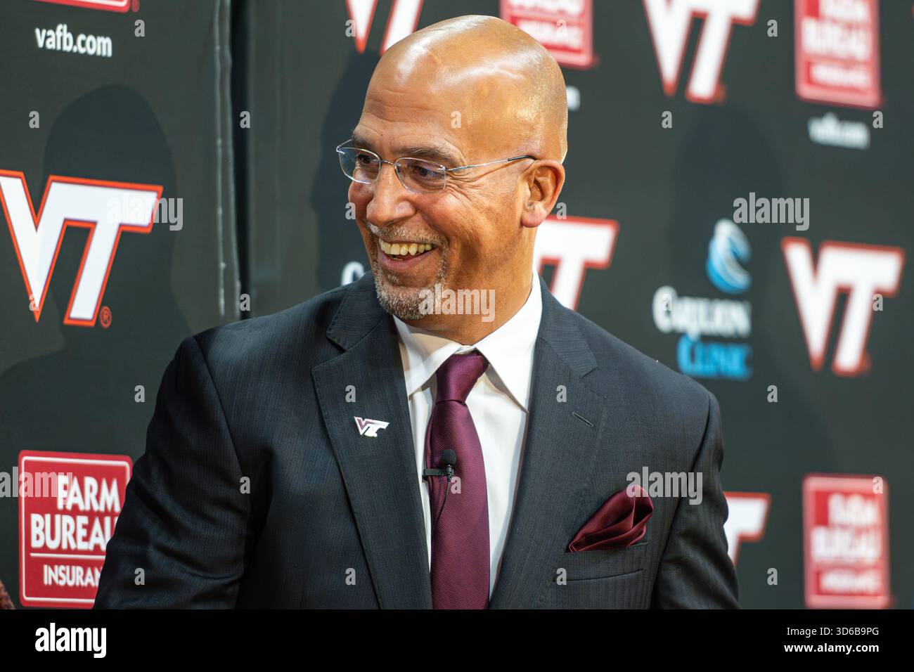 James Franklin, Virginia Tech's new head football coach, smiles after ...
