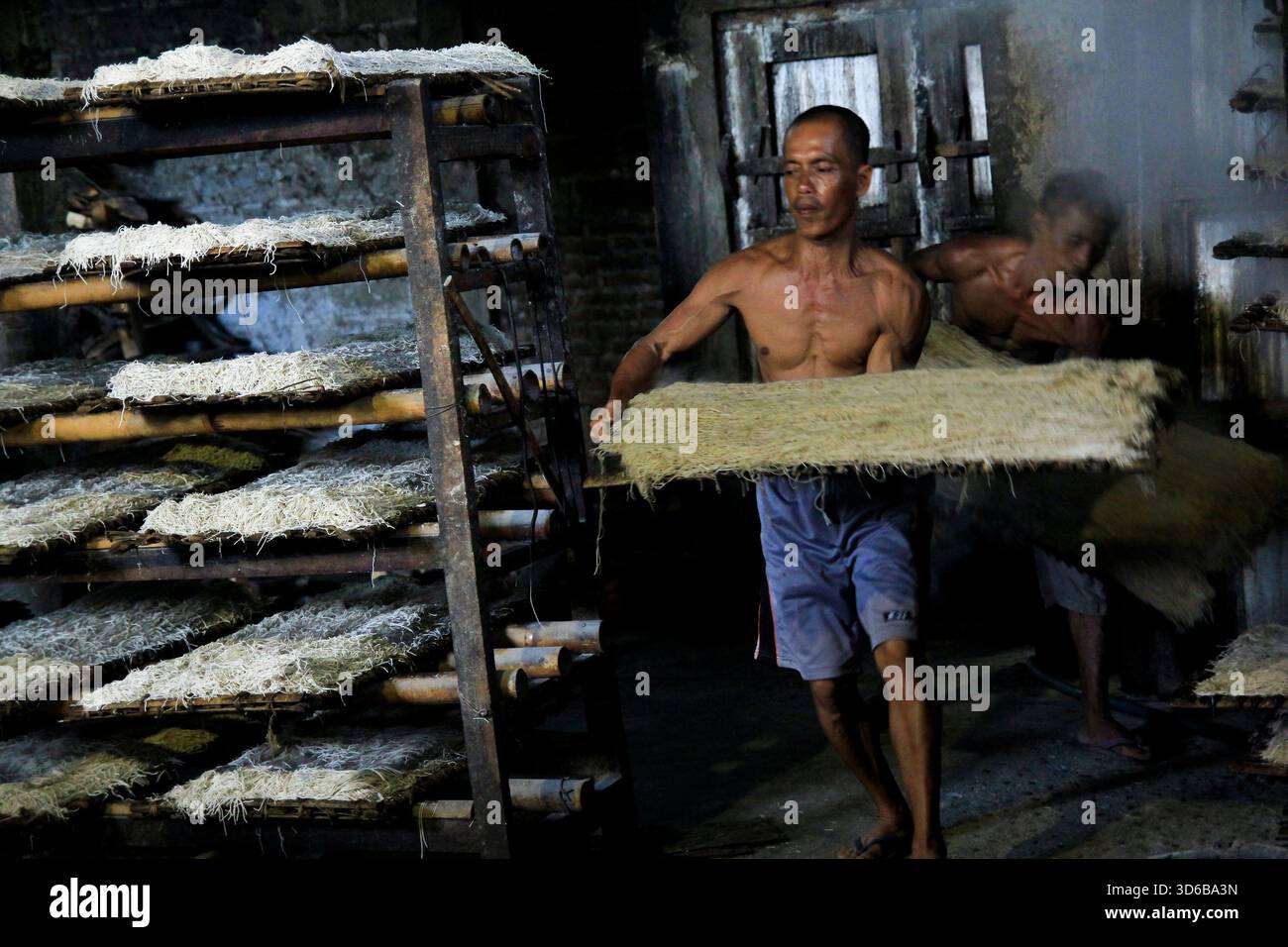 The noodle industry of mie lethek still uses traditional processing ...