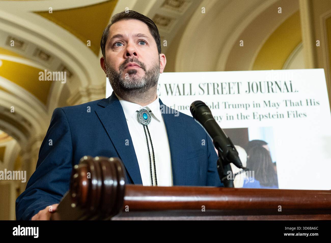 U.S. Senator Ruben Gallego (D-AZ) speaking at a press conference at the ...