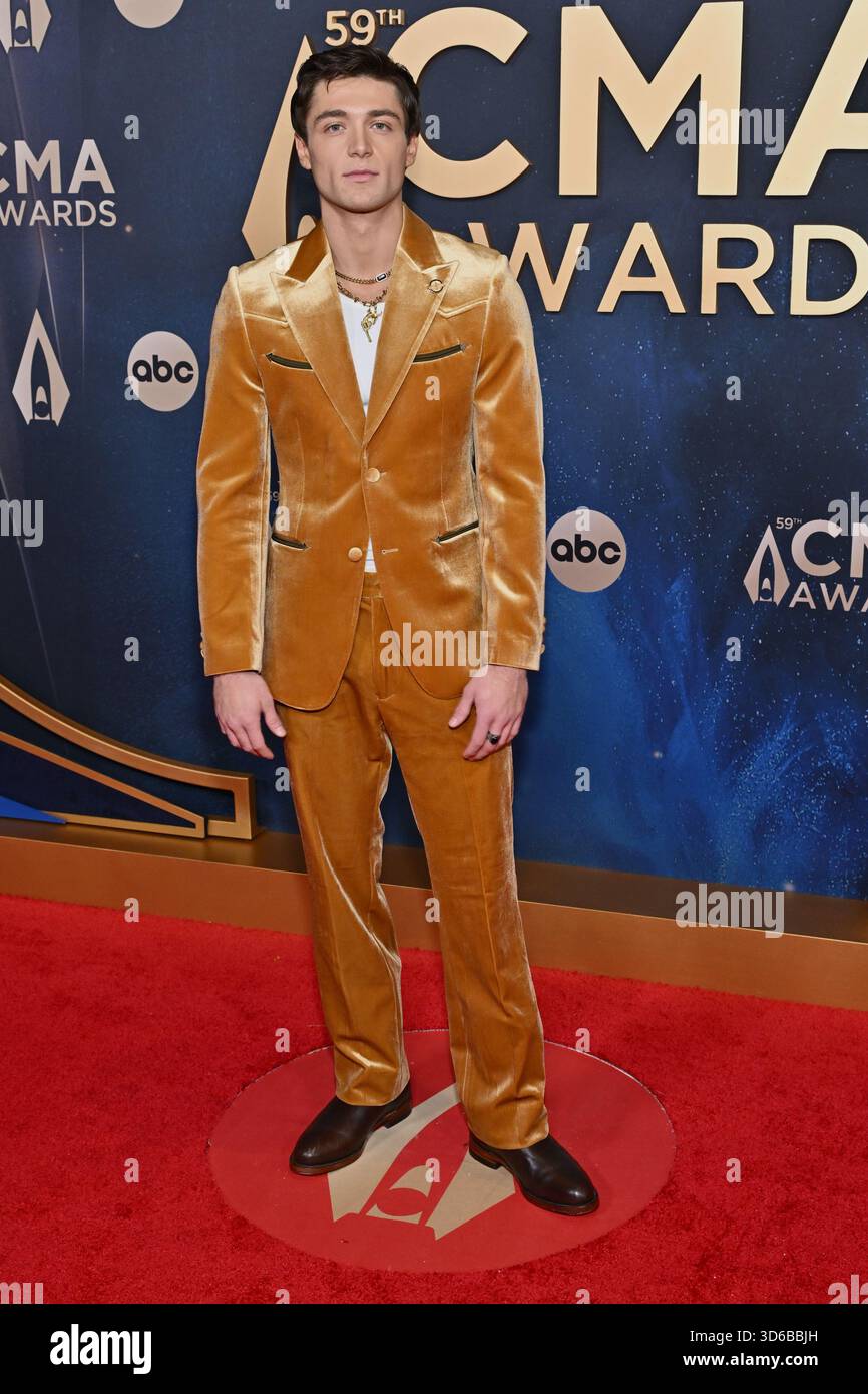 Asher Angel arrives at the 59th Annual Country Music Association Awards ...