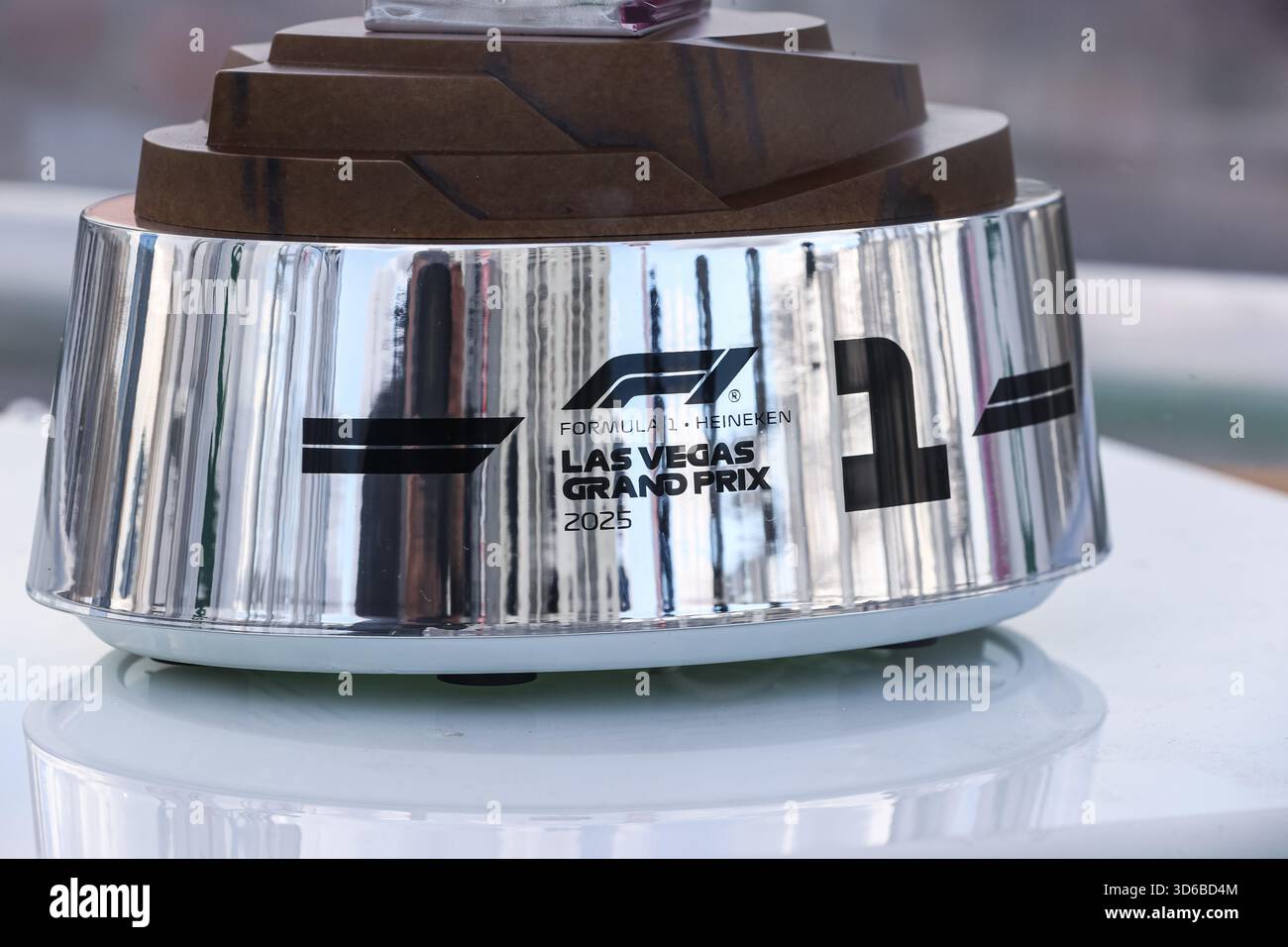 November 19, 2025: The Las Vegas Grand Prix trophy on display in the ...