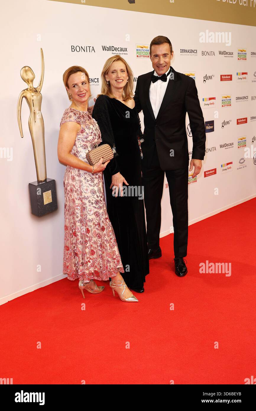 Julia Becker, Karin Prien and Kai Pflaume attend the 'Goldene Bild der Frau' award at Stage ...