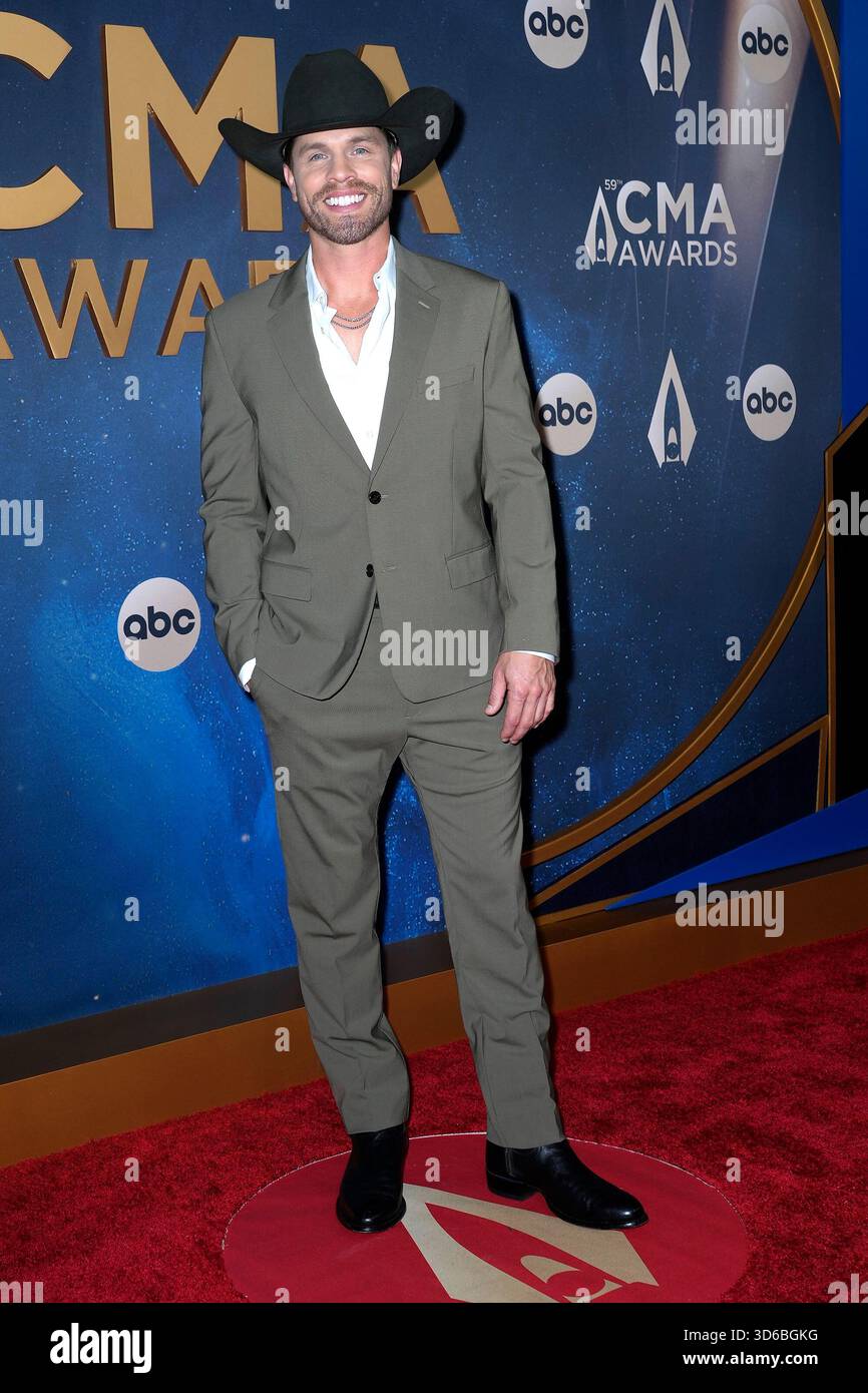 19 November 2025 - Nashville, Tennessee - Dustin Lynch. 59th CMA Awards ...
