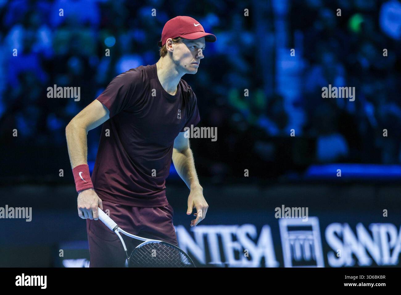 Jannik Sinner of Italy seen in actions during Men's Singles Group Stage match against Ben ...