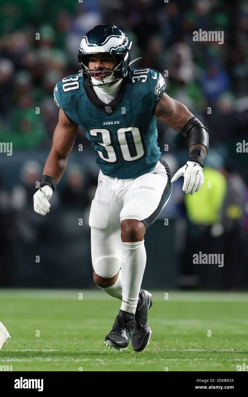 Philadelphia Eagles linebacker Jihaad Campbell (30) in action during ...