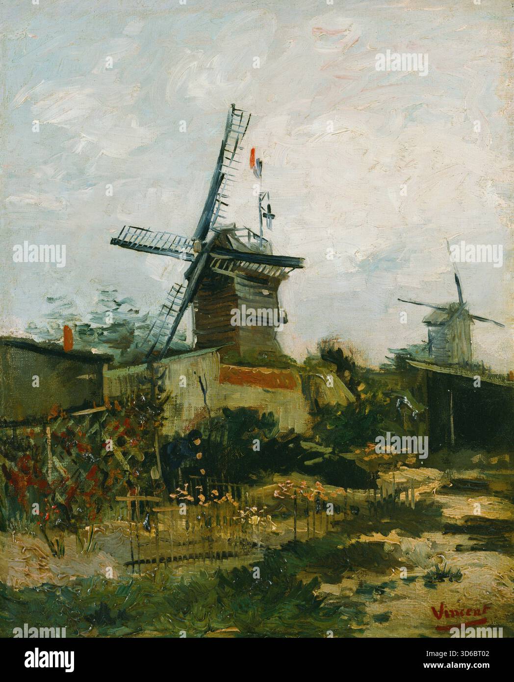 "Windmills on Montmartre (1886). Vincent van Gogh (Dutch, 1853-1890 Stock Photo - Alamy