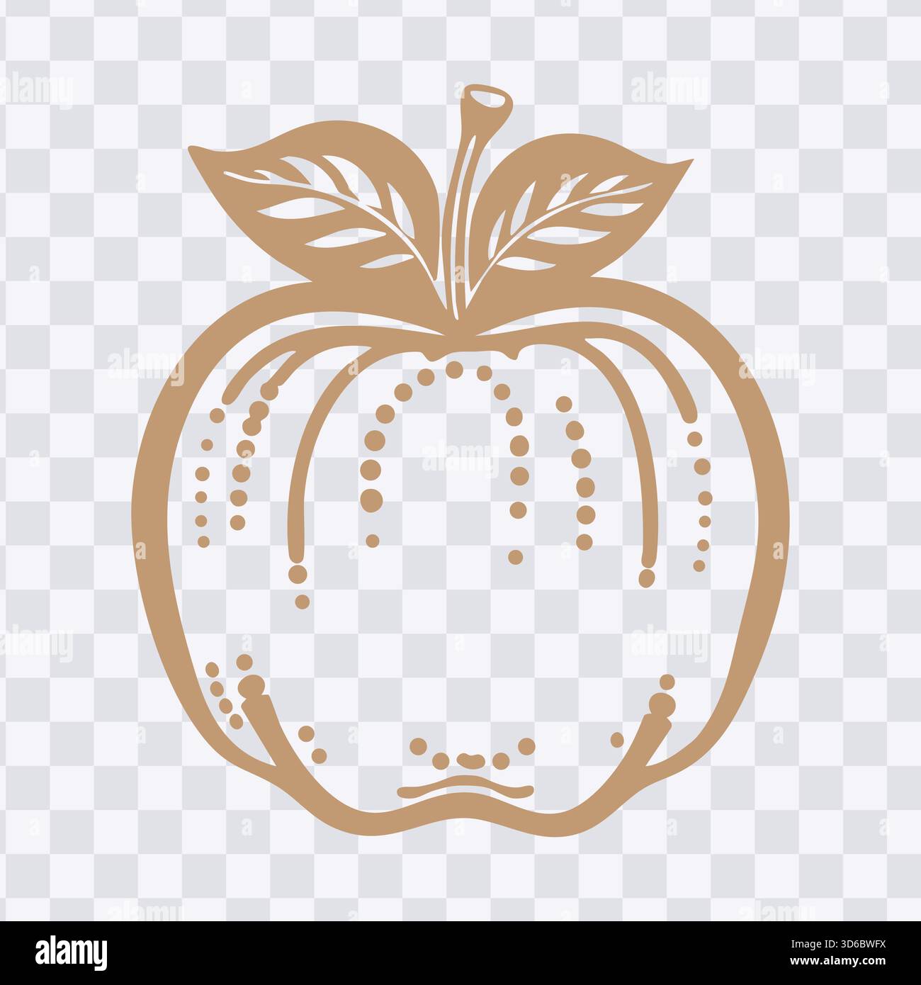 Illustration of an apple with a leaf featuring minimalist design and ...