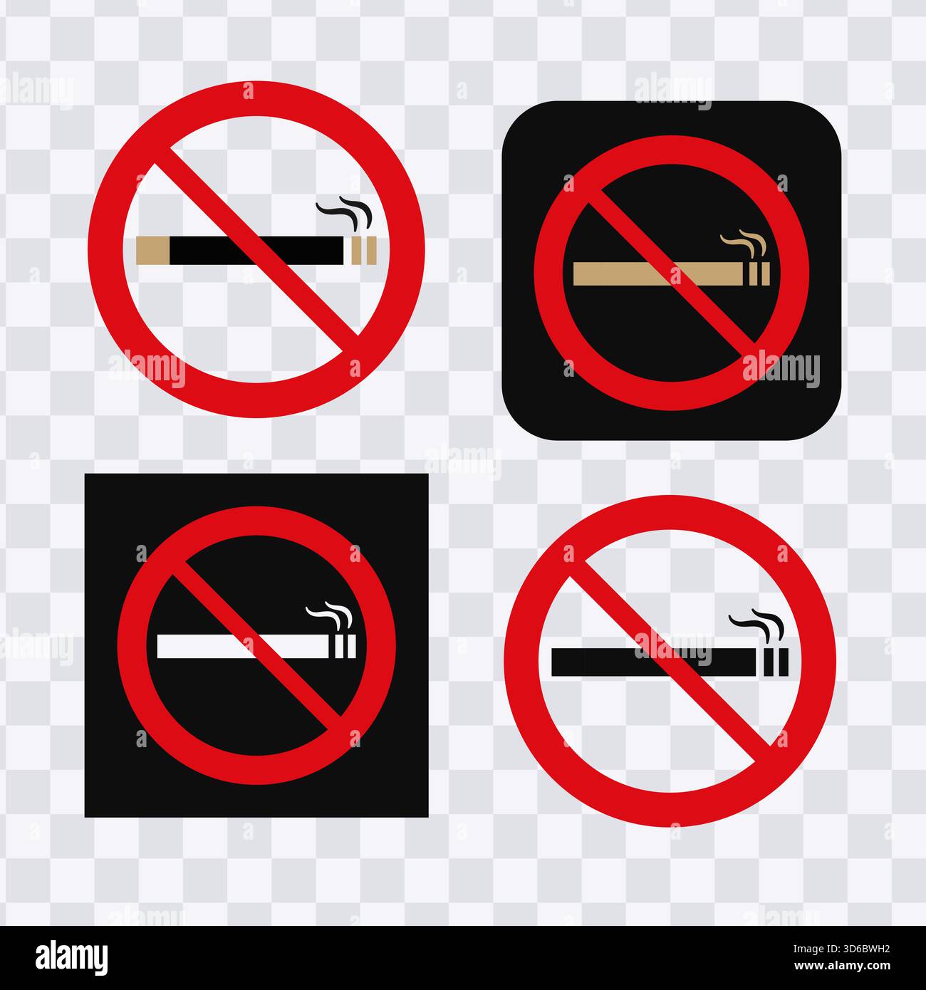 Don't smoking prohibition sign icon collection.Vector Illustration ...