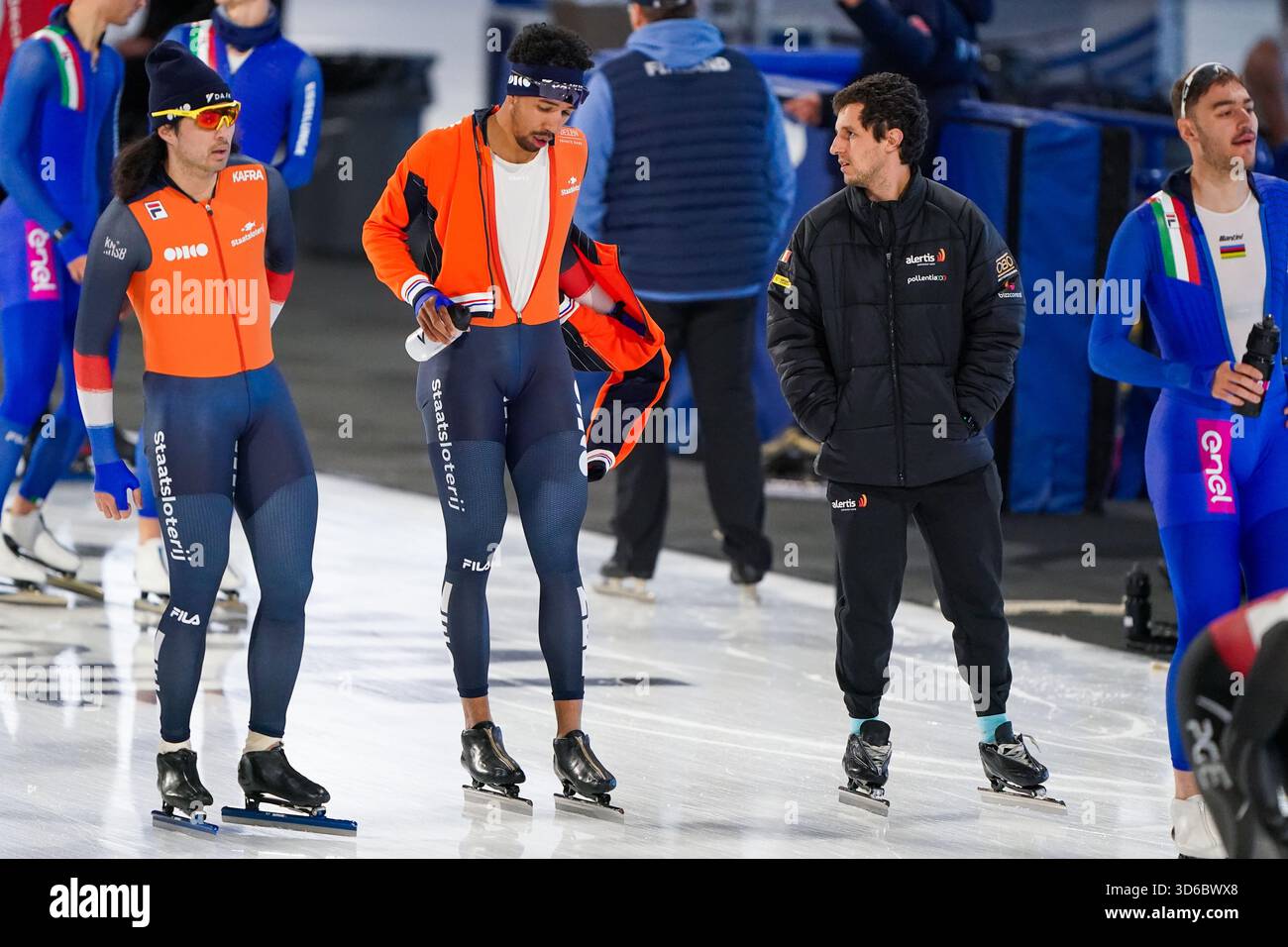 CALGARY, CANADA - NOVEMBER 19: Kai Verbij of Netherlands, Serge Yoro of ...