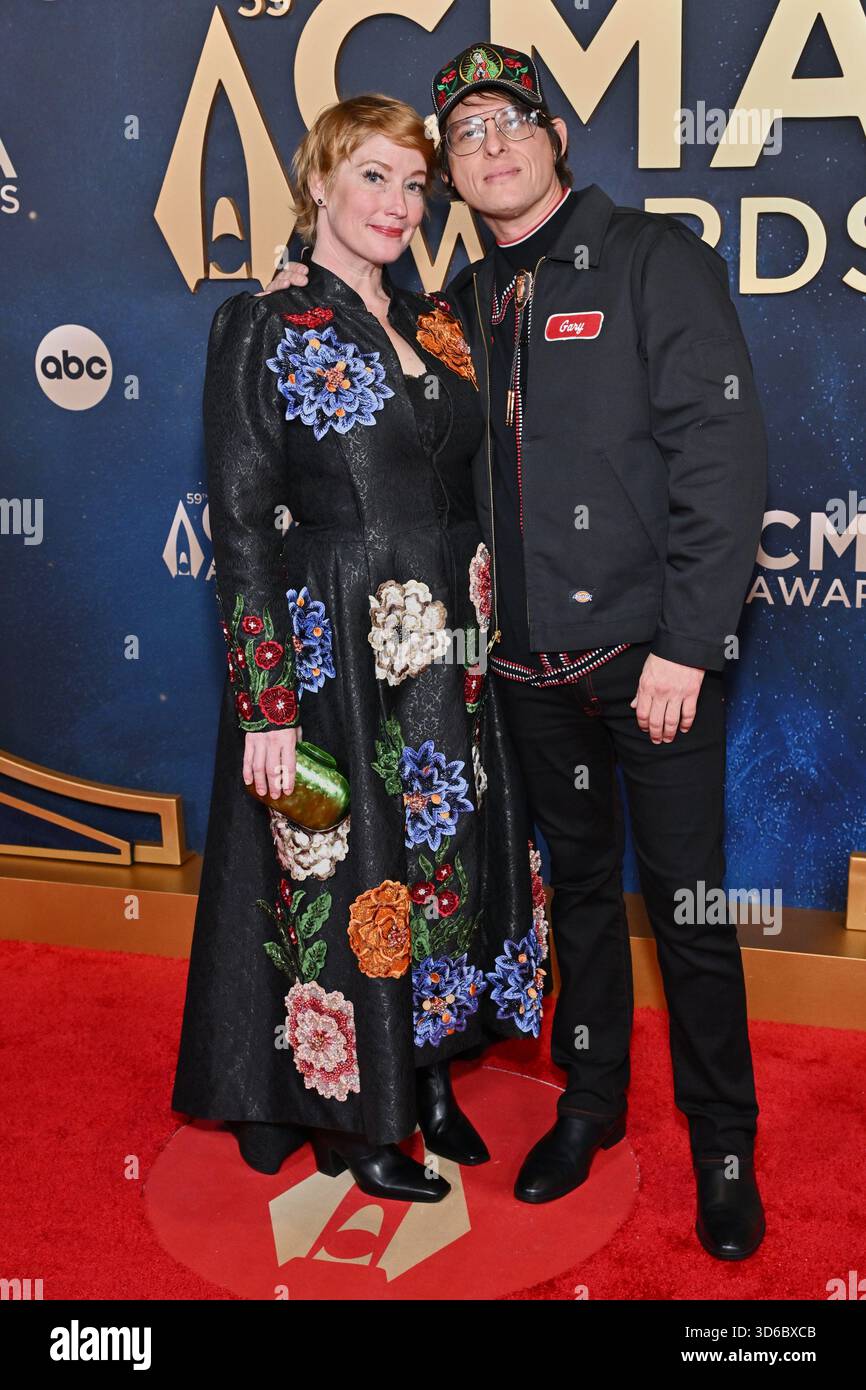 Leigh Nash, left, and Stephen Wilson Jr. arrive at the 59th Annual ...