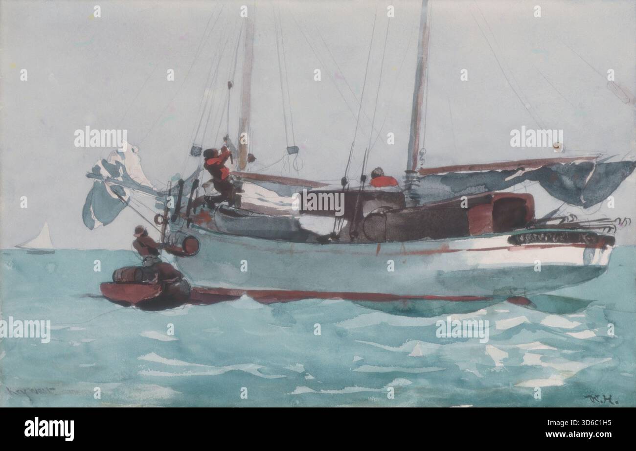 "Taking on Wet Provisions (Schooner Marked Newport, K. W.) (1903 ...