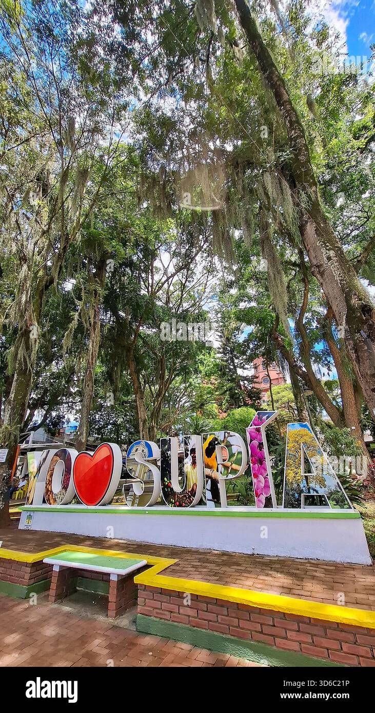Supia, Caldas - Colombia. October 7, 2025. Aerial drone view. It is one ...