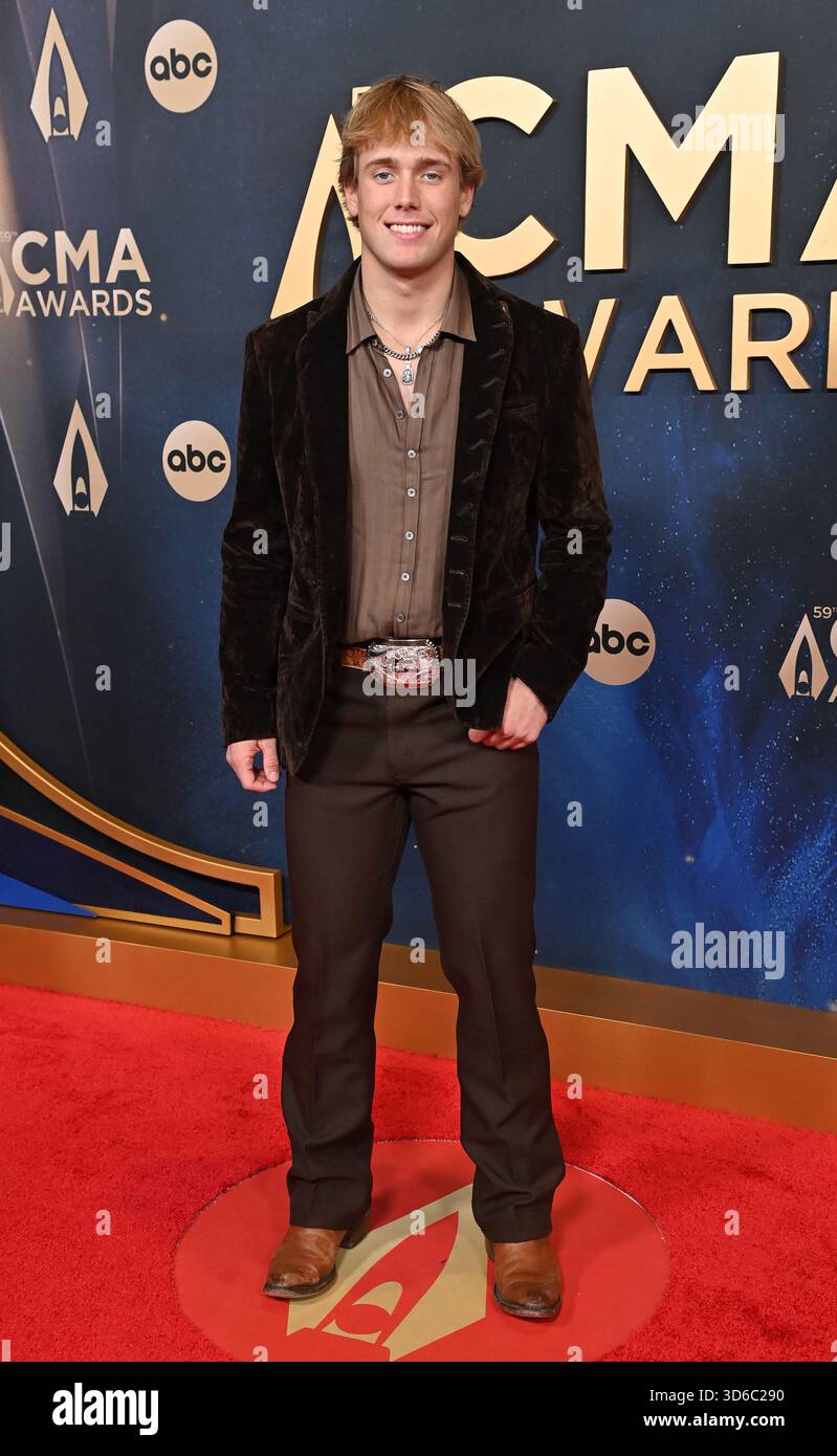 Hudson Westbrook arriving at the 59th Annual Country Music Association ...