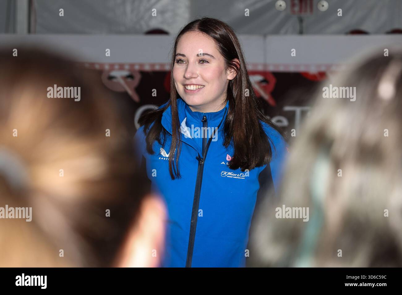 November 19, 2025: F1 Academy driver Nina Gademan, speaks during the ...