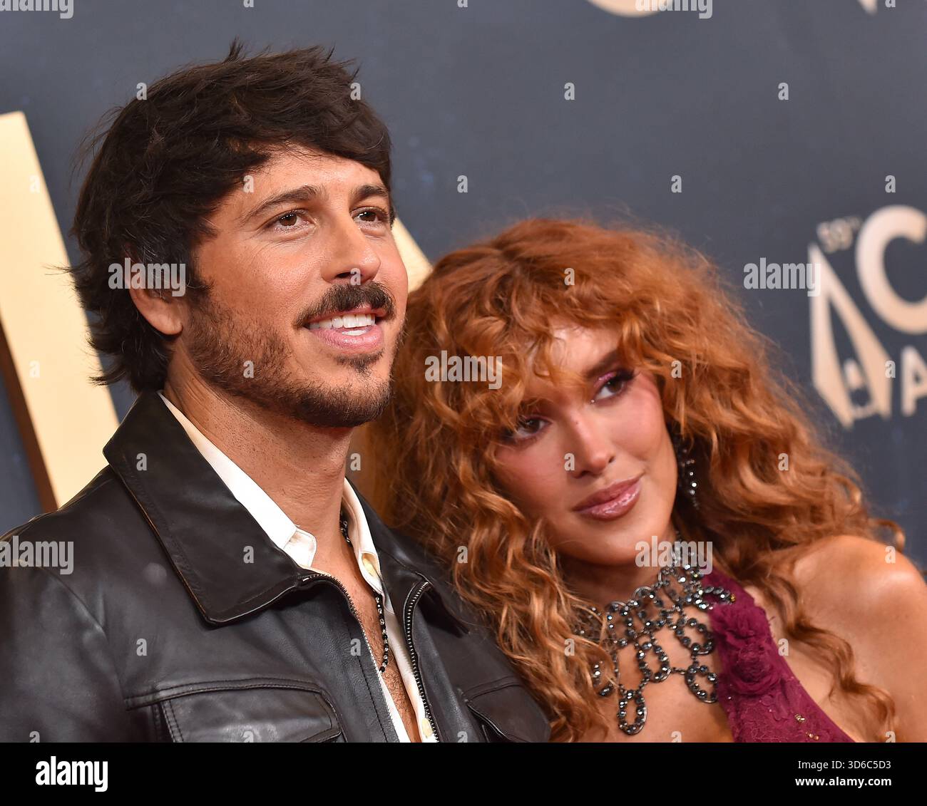 Morgan Evans and Laci Kaye Booth arriving at the 59th Annual Country ...