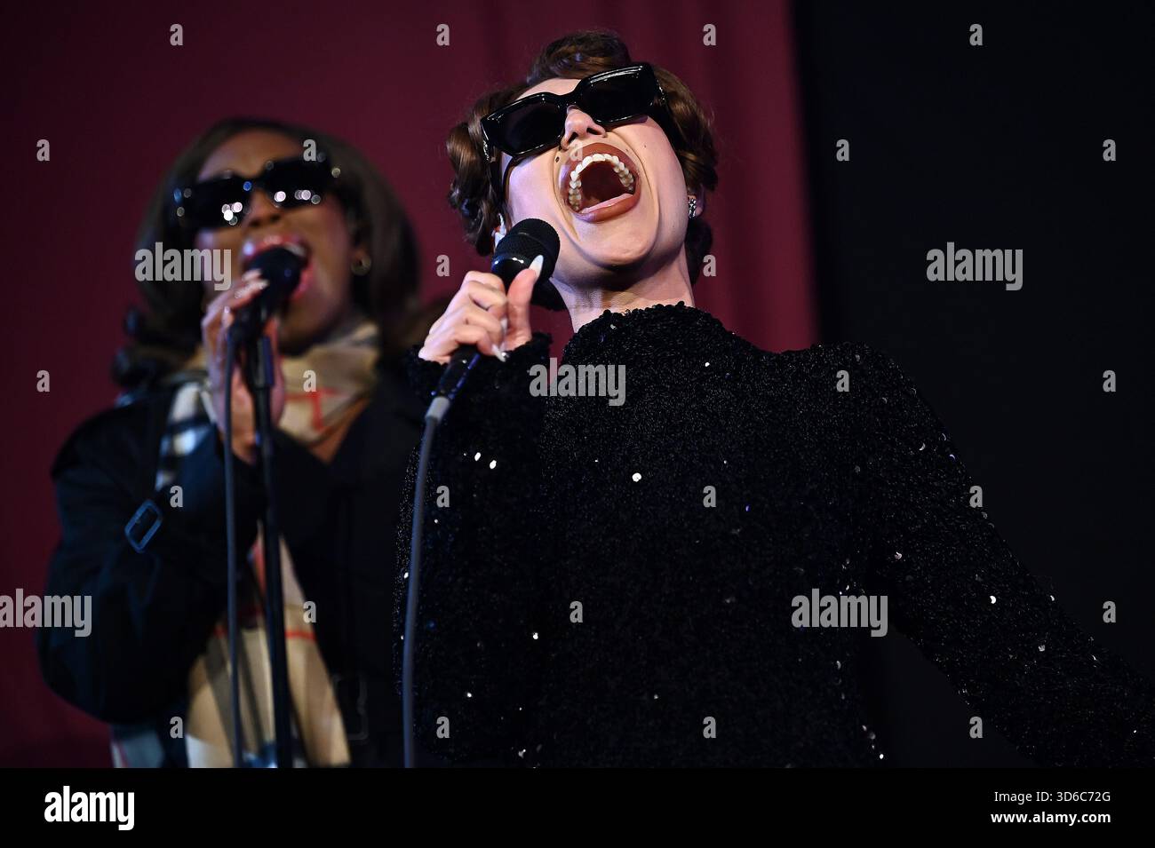 British singer Raye performs live during Bloomingdale's and Burberry ...