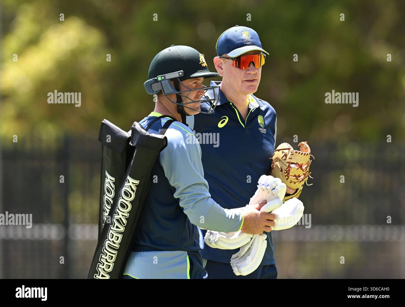 Marnus Labuschagne and coach Andrew McDonald during an Australian team ...