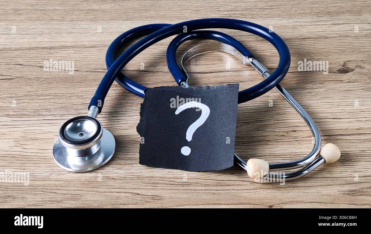 Medical Diagnosis Question Concept with Stethoscope and Question Mark ...