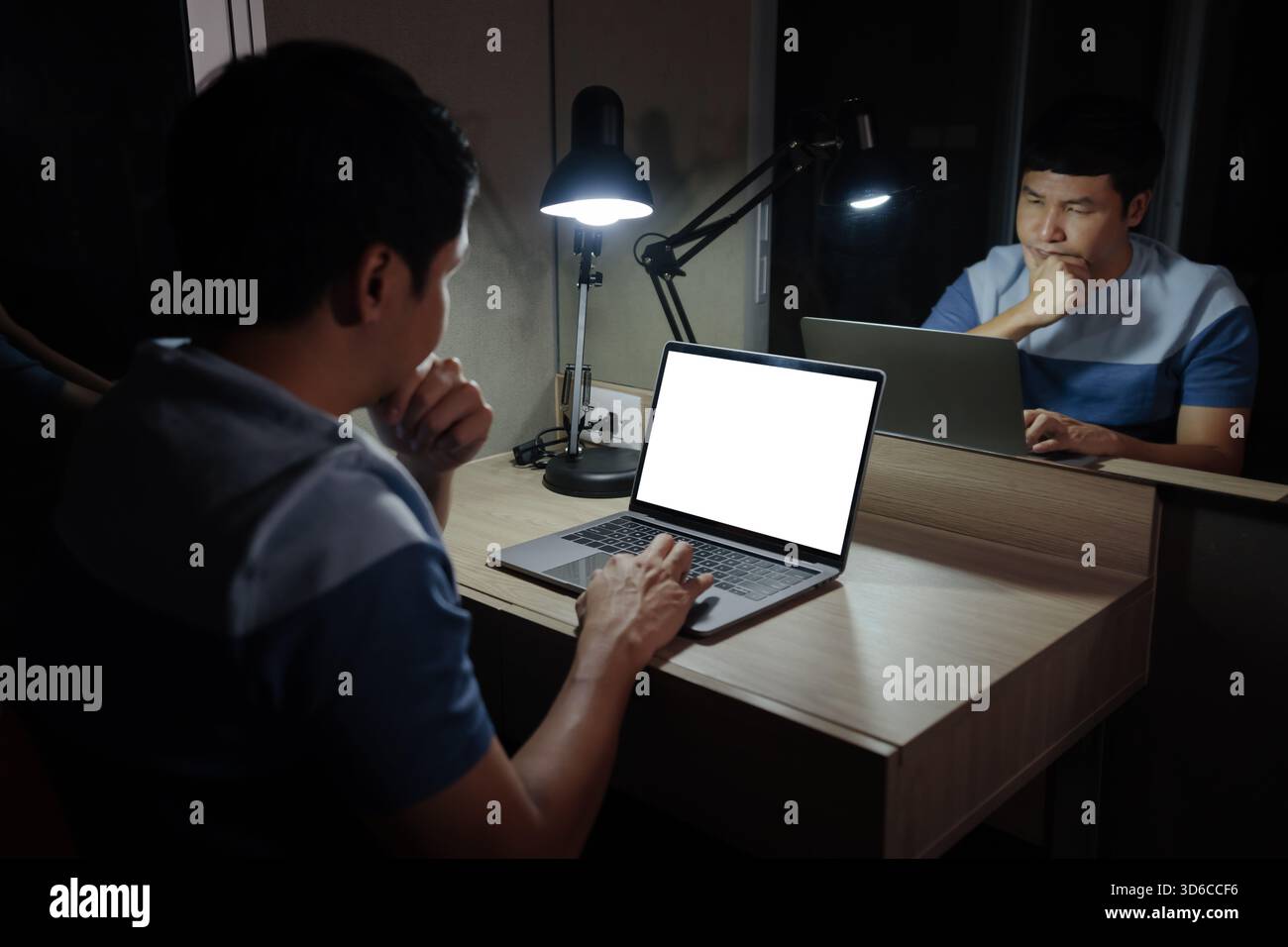 Mockup thinking asian man hi-res stock photography and images - Alamy