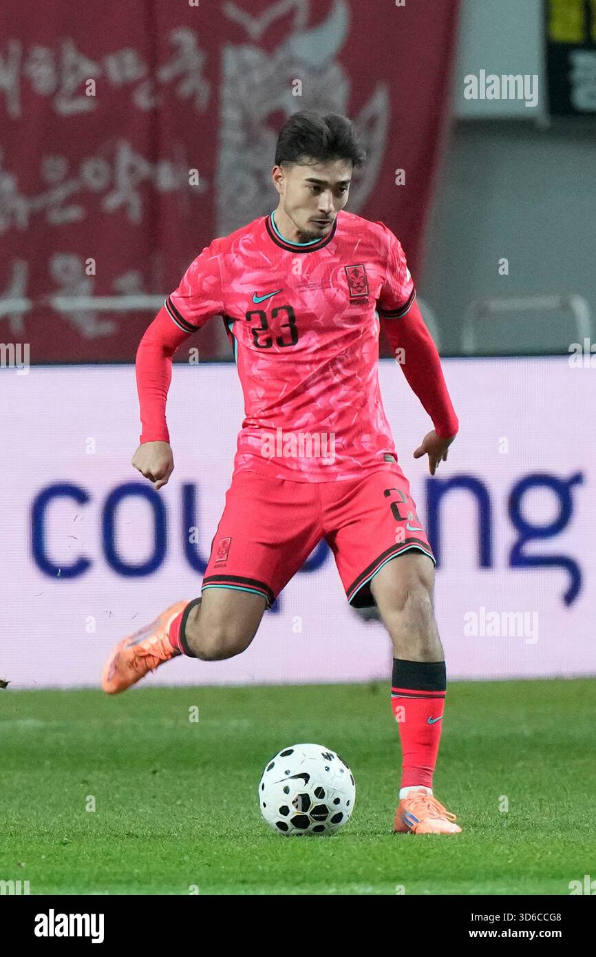 South Korea's Castrop Jens controls the ball during the international ...