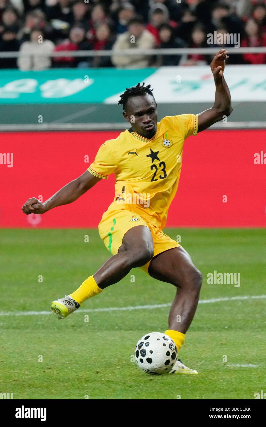 Ghana's Prince Kwabena Adu controls the ball during the international ...