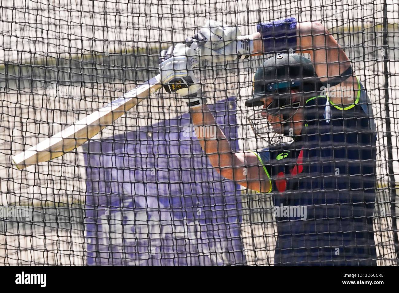 Australia's Steve Smith bats during a nets session at the Optus Stadium ...