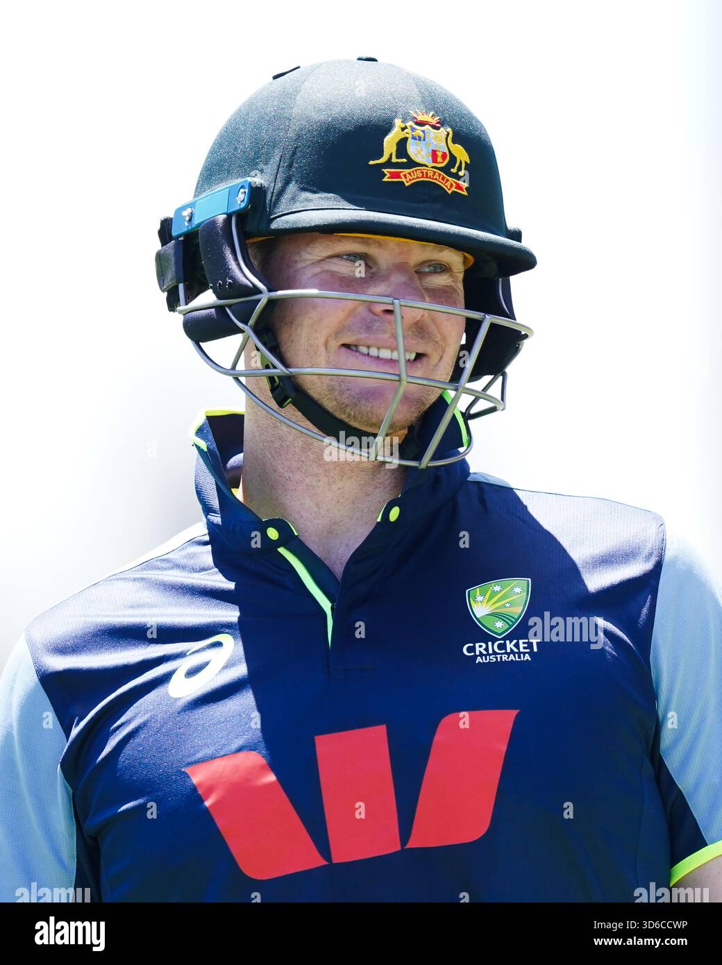 Australia's Steve Smith smiles during a nets session at the Optus ...