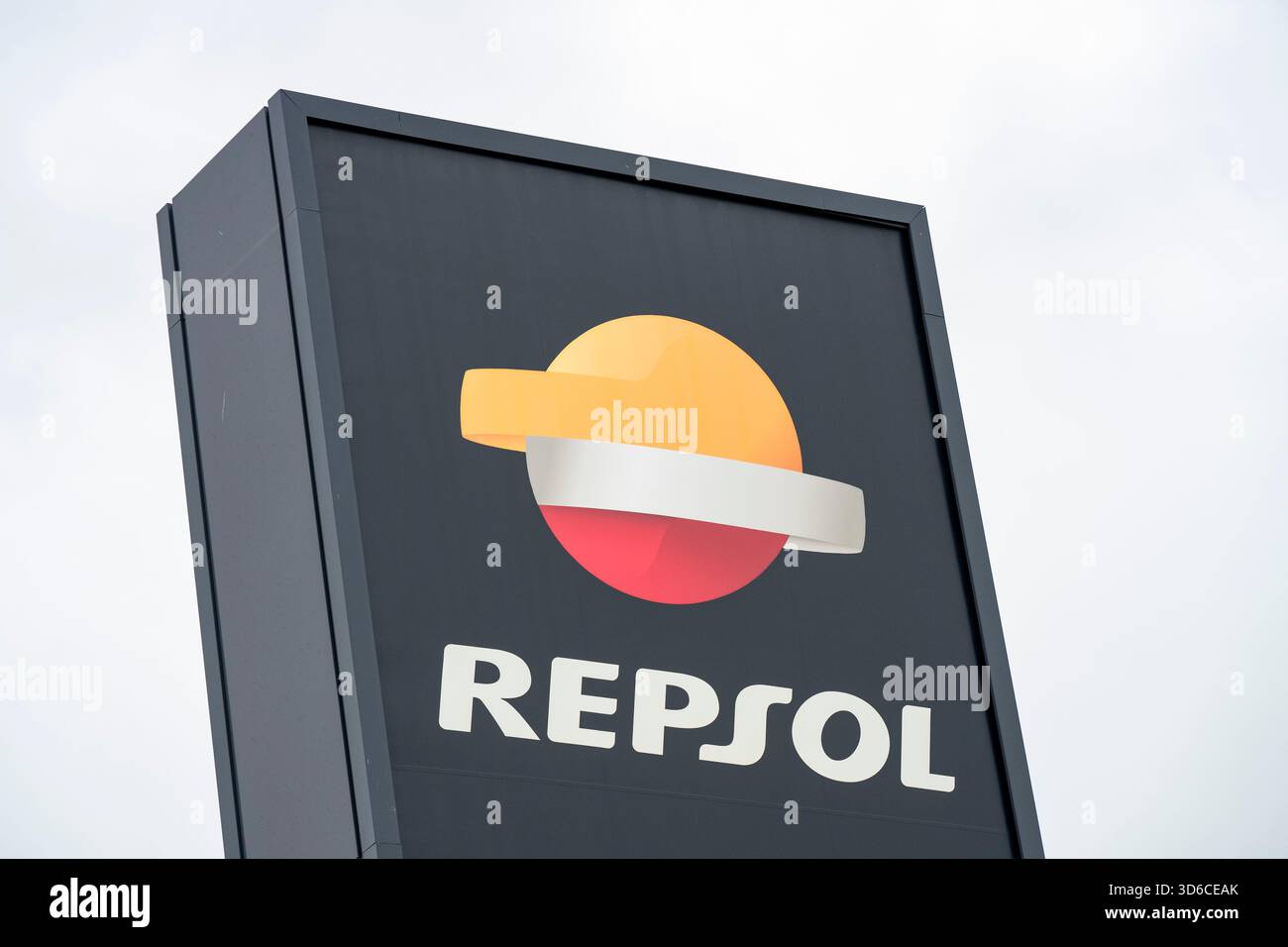 Spanish fossil fuel energy and petrochemical company Repsol gas station ...