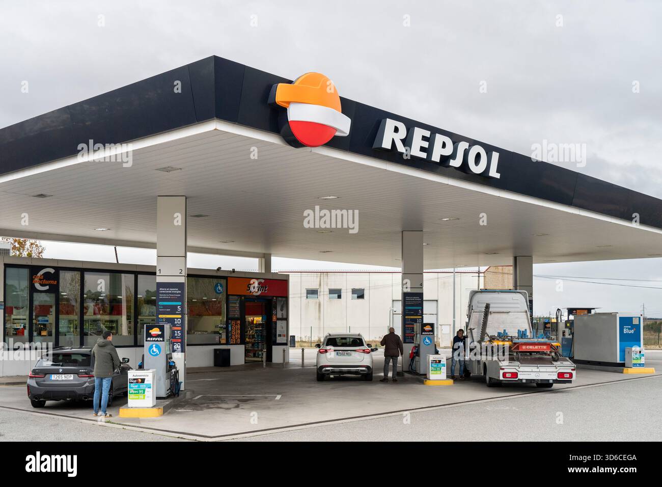 A gas station from the Spanish fossil fuel energy and petrochemical ...