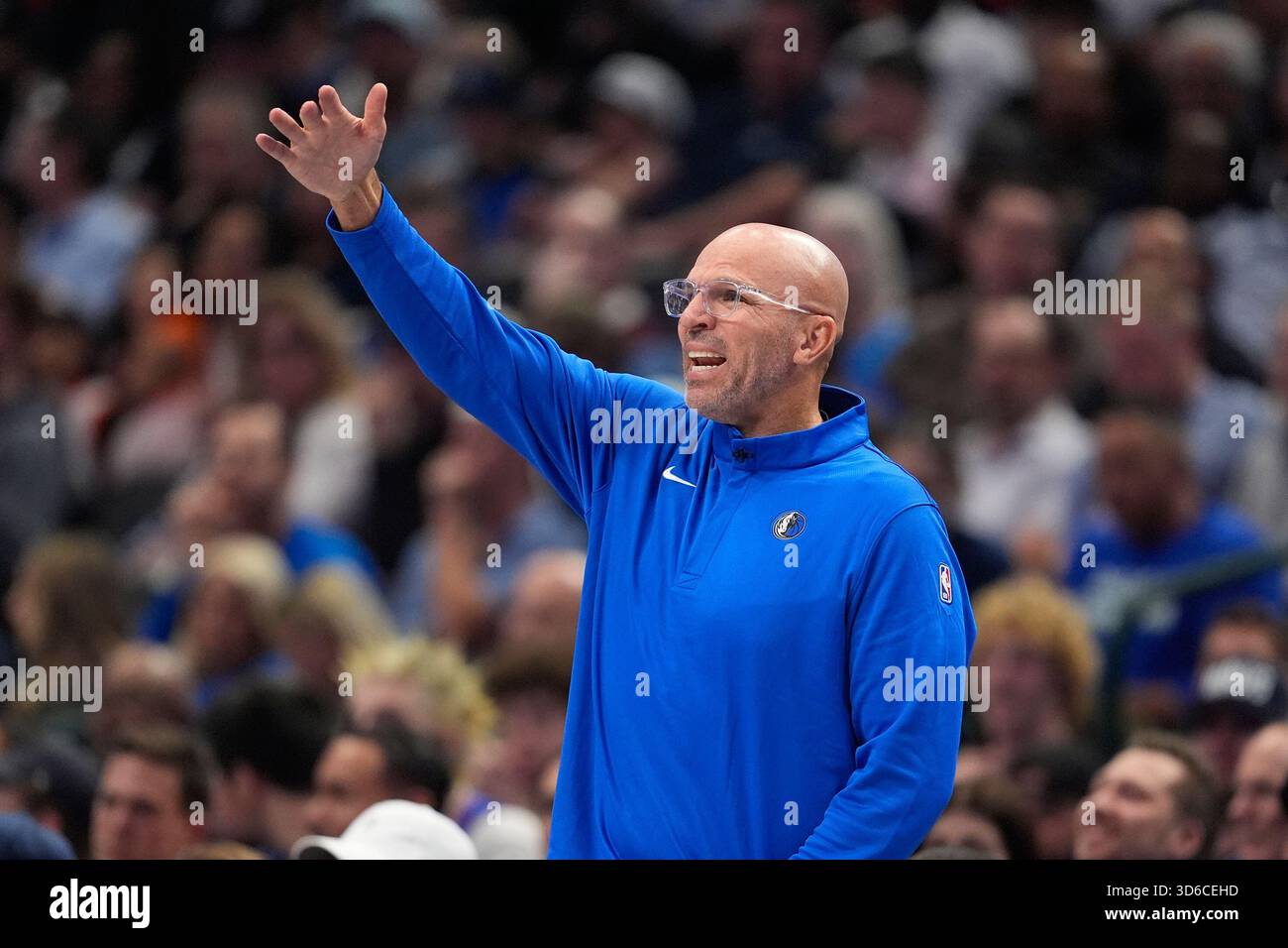 Dallas Mavericks head coach Jason Kidd yells from the sidelines in the ...