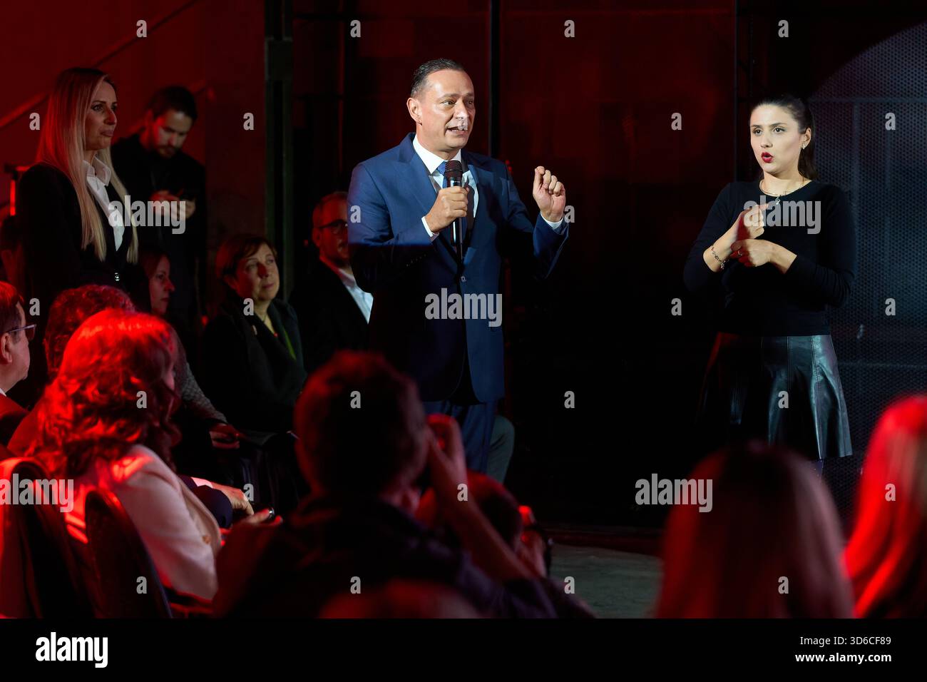 Bucharest, Romania. 19th Nov, 2025: Daniel Baluta (C), mayor of Sector ...