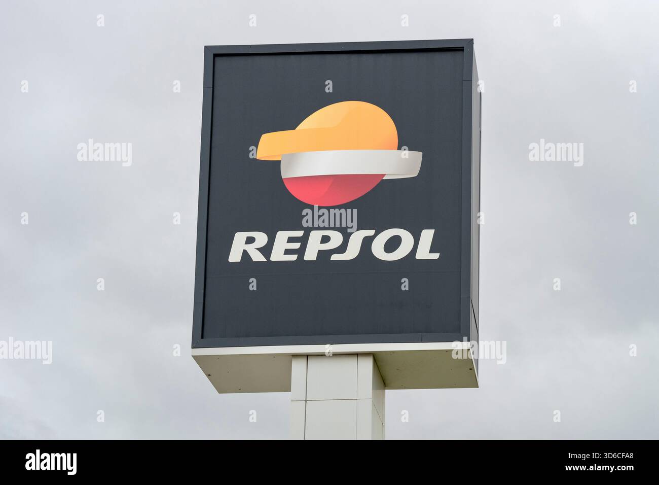 Spanish fossil fuel energy and petrochemical company Repsol gas station ...