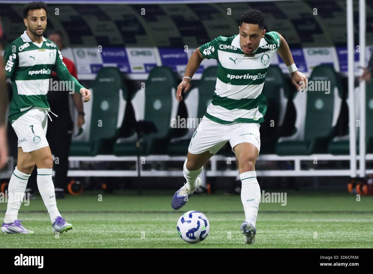 Vitor Roque of Palmeiras during a match against Vitória in an early ...