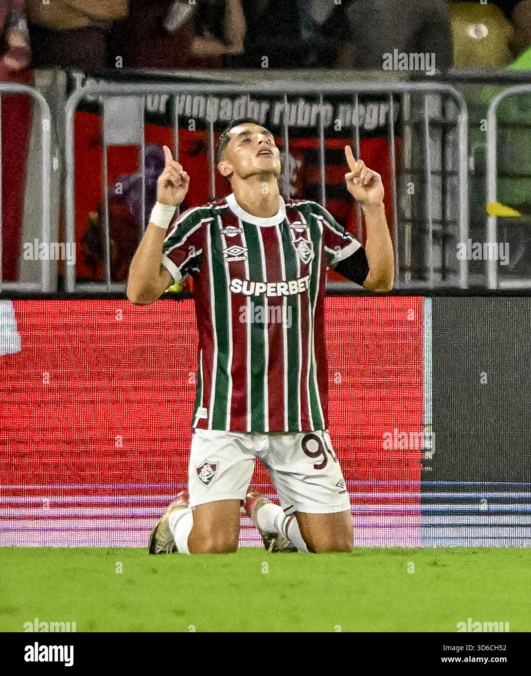 Kevin Serna of Fluminense celebrates after scoring the team's second ...