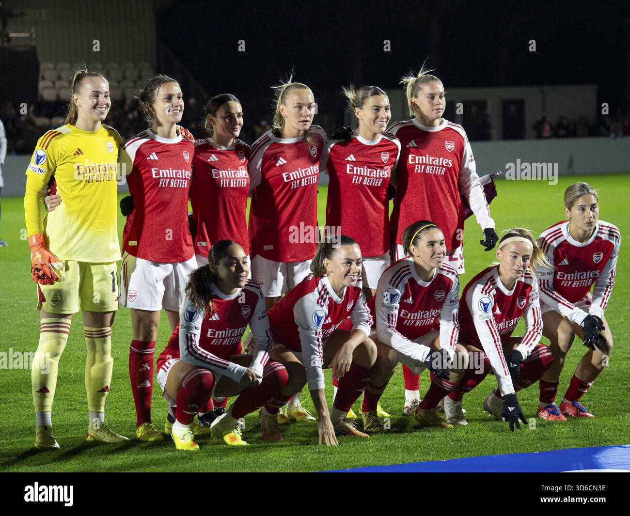 Arsenal players pose for team photo before the UEFA Women’s Champions ...