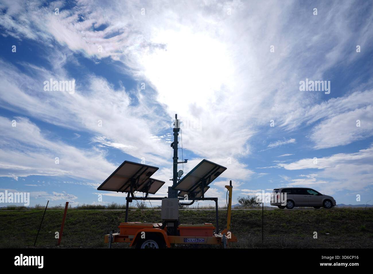A license plate reader used by U.S. Border Patrol sits along US Highway ...