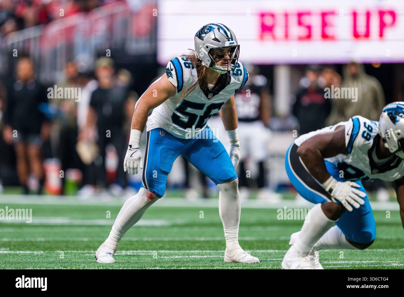 Carolina Panthers linebacker Christian Rozeboom (56) lines up during ...