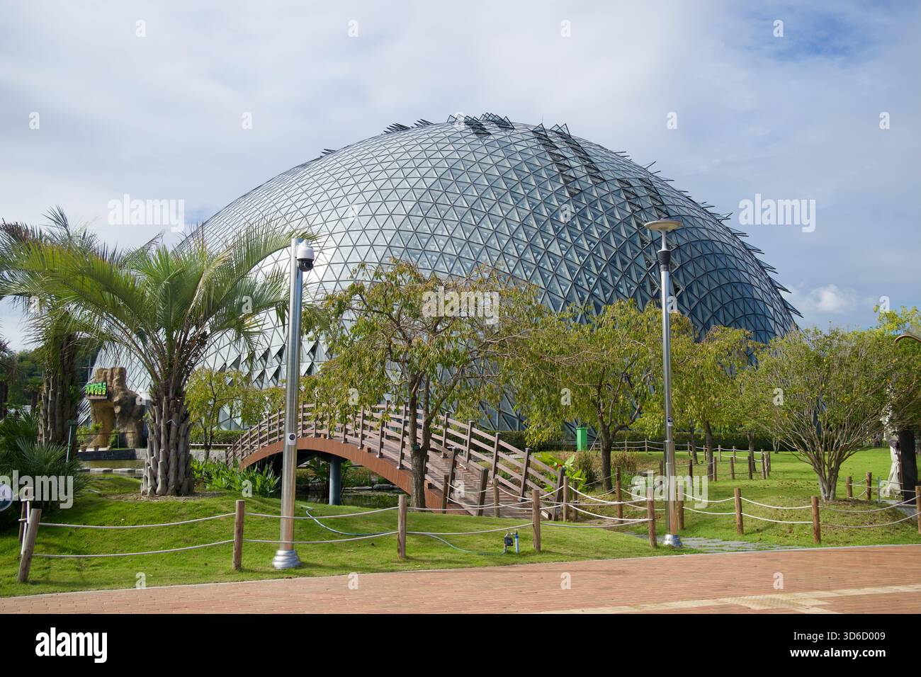 The Geoje Jungle Dome at Geoje Botanical Garden rises like a huge glass ...