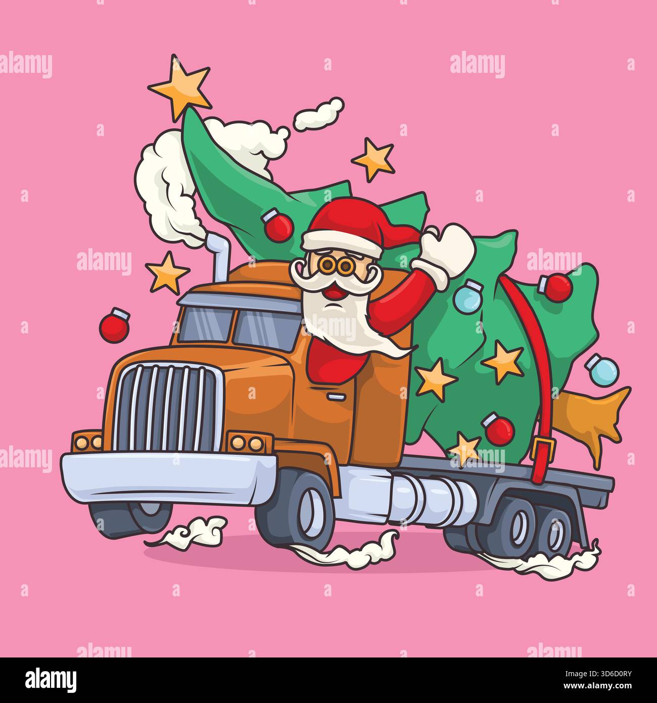 Cheerful trucker Stock Vector Images - Alamy