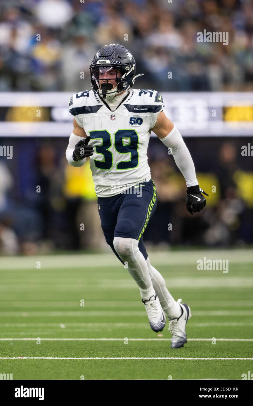Seattle Seahawks safety Ty Okada (39) runs during an NFL football game ...
