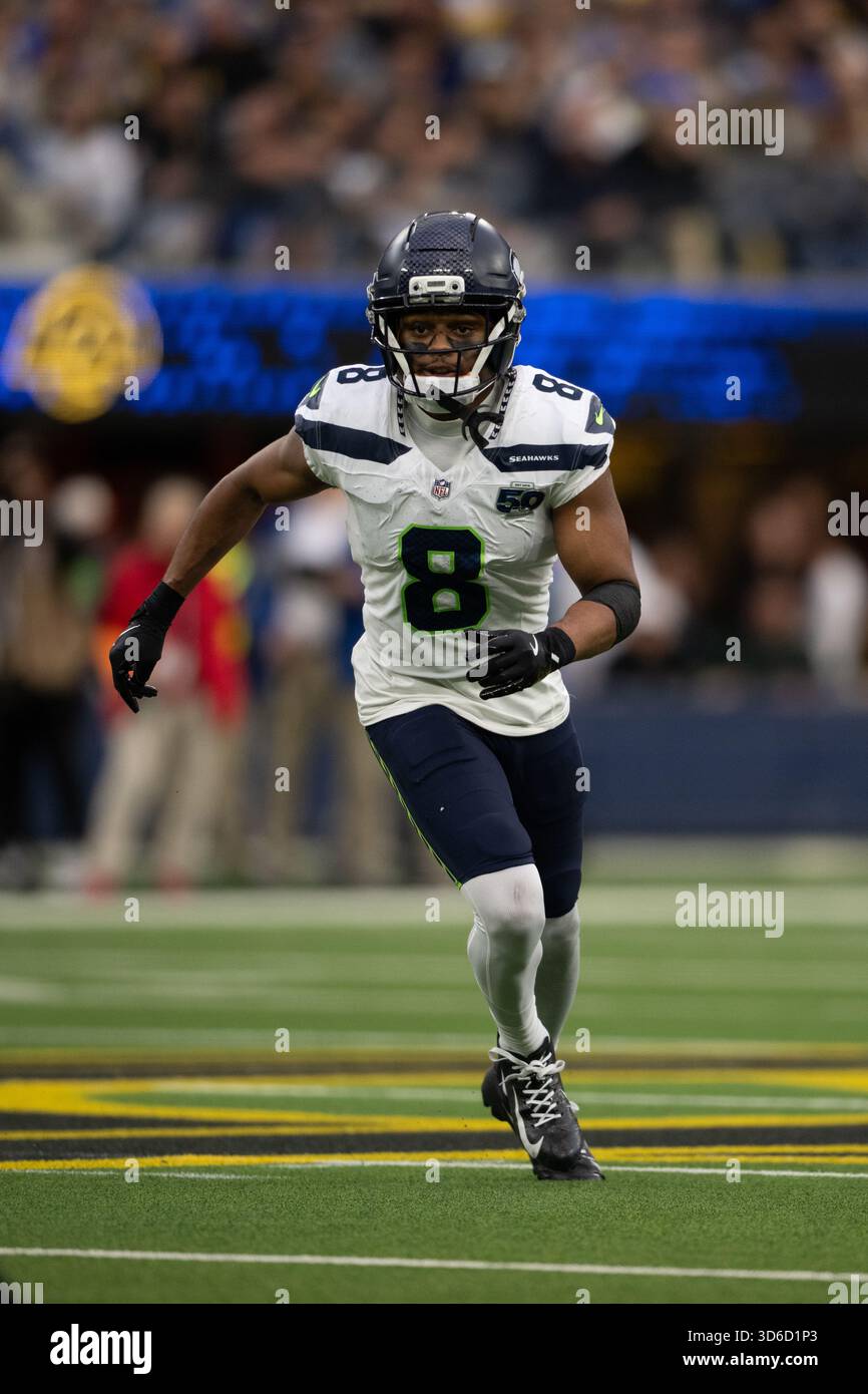 Seattle Seahawks safety Coby Bryant (8) runs during an NFL football ...